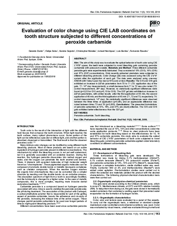 (PDF) Evaluation of color change using CIE LAB coordinates on tooth ...
