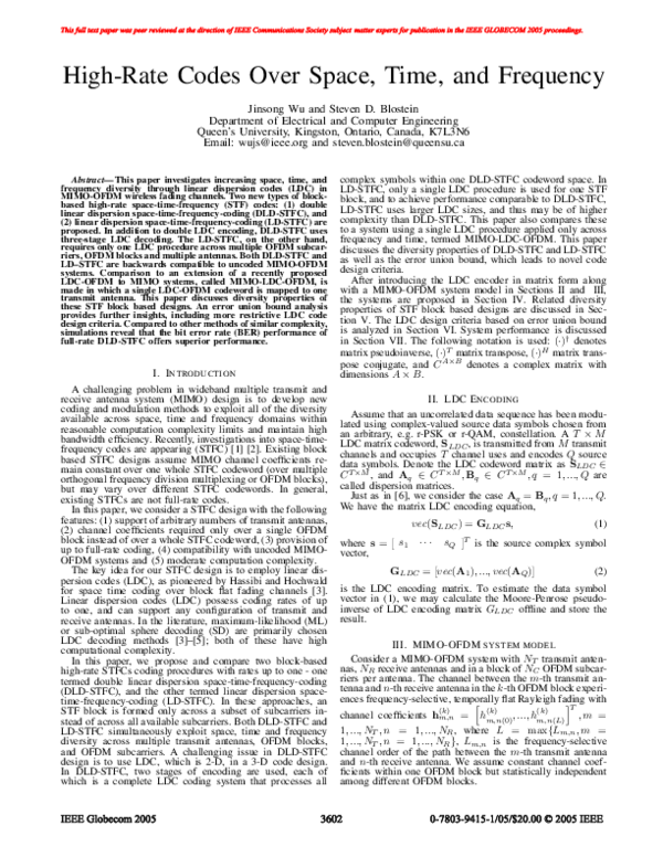 (PDF) High-rate codes over space, time, and frequency