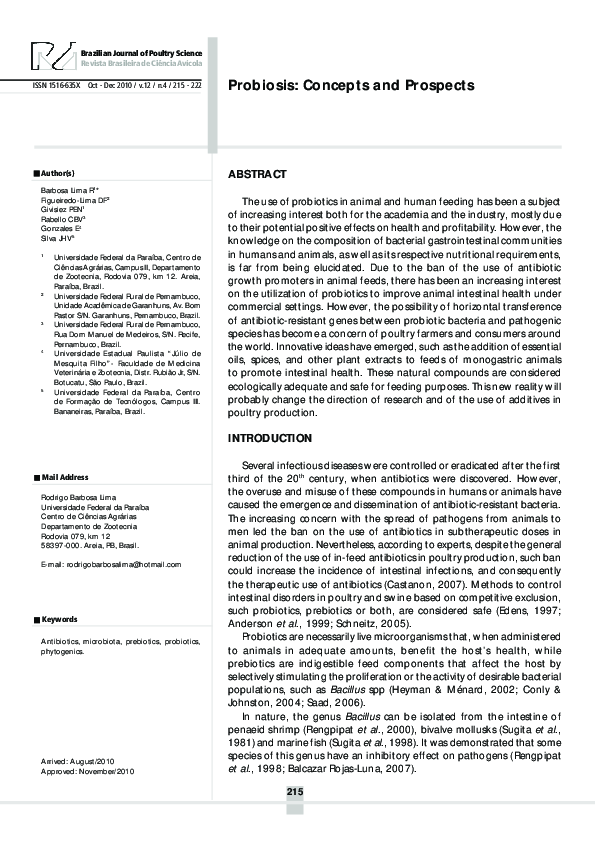 (PDF) Probiosis: concepts and prospects