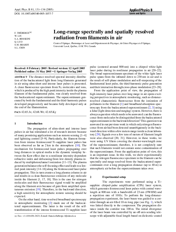 (PDF) Long-range spectrally and spatially resolved radiation from ...