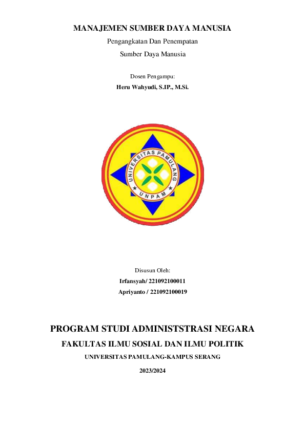 (PDF) Makalah Manajemen Sumber Daya Manusia