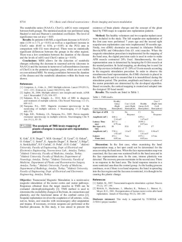 (PDF) The analysis of TMS brain mapping of plastic changes in scapular ...