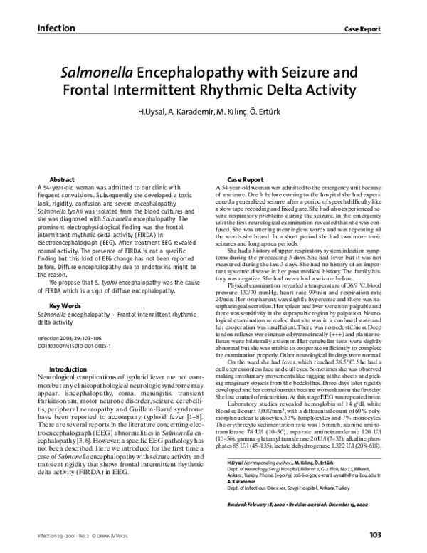 (PDF) Salmonella Encephalopathy with Seizure and Frontal Intermittent ...