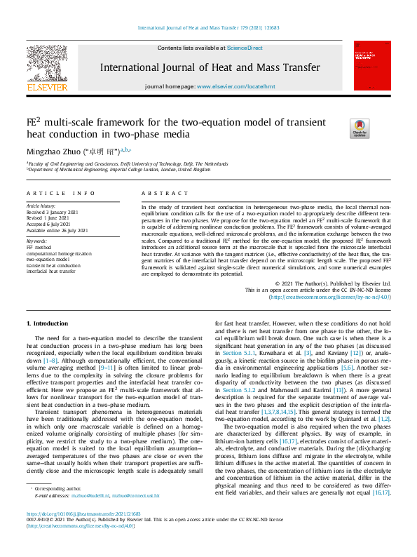 Pdf Fe2 Multi Scale Framework For The Two Equation Model Of Transient Heat Conduction In Two
