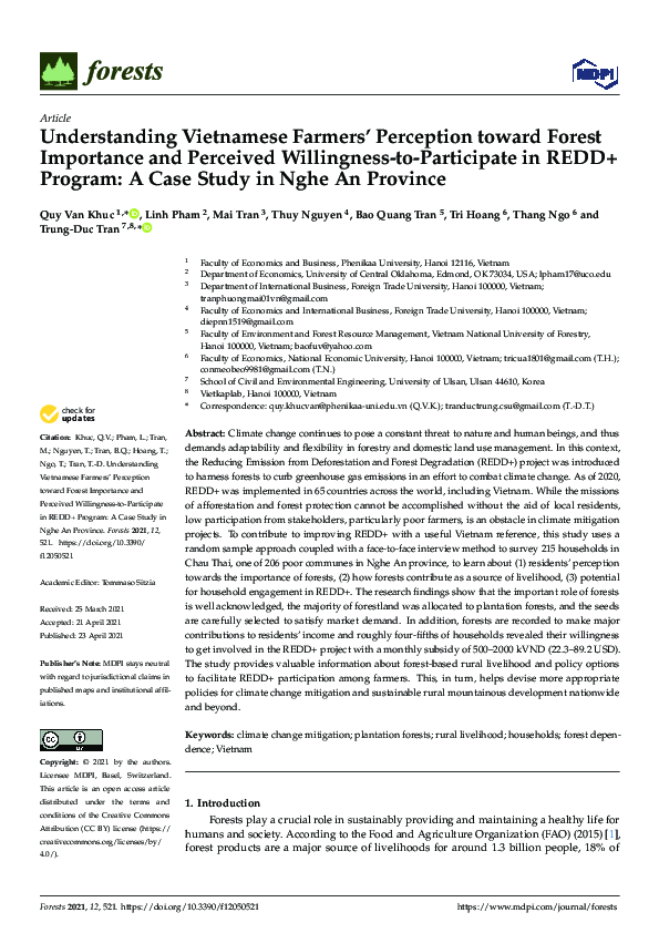 (PDF) Understanding Vietnamese Farmers’ Perception toward Forest ...