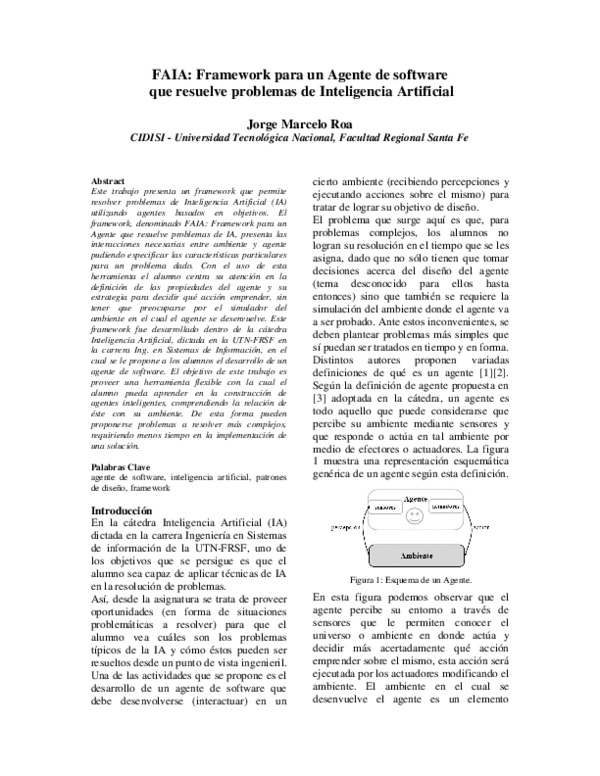 (PDF) FAIA: Framework Para Un Agente De Software Que Resuelve Problemas De Inteligencia ...