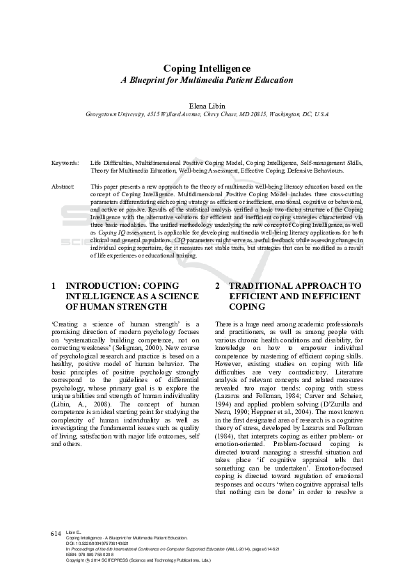 (PDF) Coping Intelligence - A Blueprint for Multimedia Patient Education