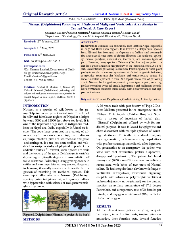 (PDF) Nirmasi (Delphinium) poisoning with salvoes of malignant ...