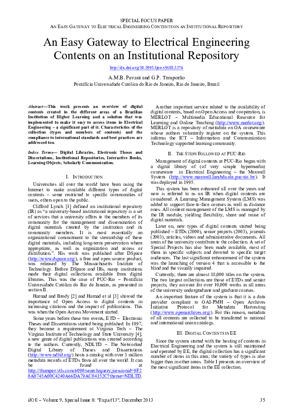 (PDF) An Easy Gateway to Electrical Engineering Contents on an ...