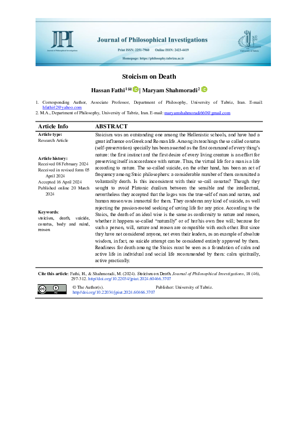 (PDF) Stoicism on Death