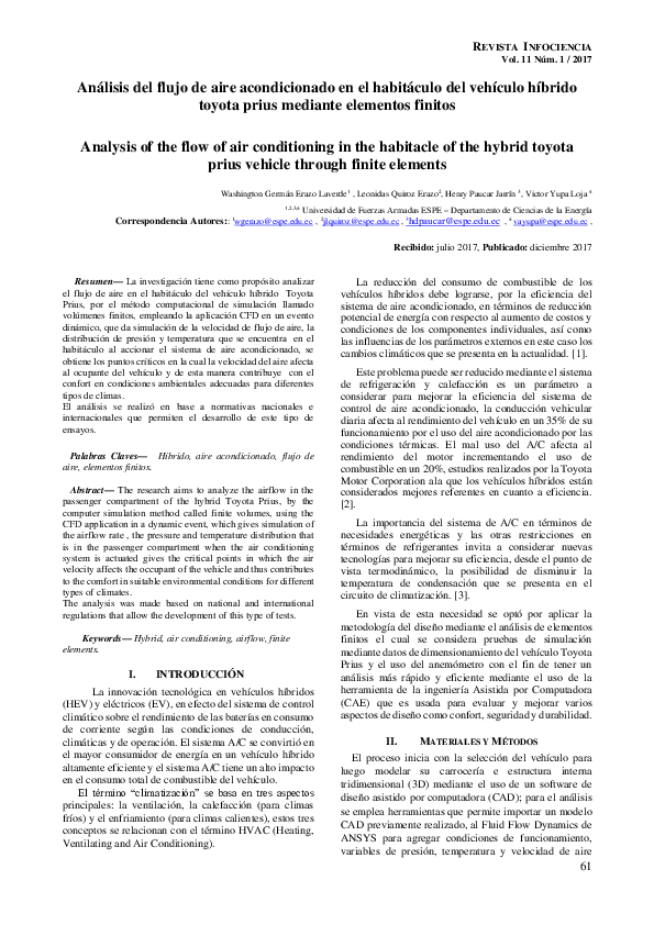 (PDF) Análisis del flujo de aire acondicionado en el habitáculo del ...