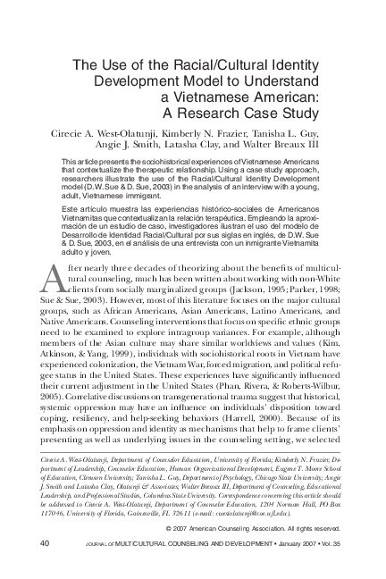 (PDF) The Use of the Racial/Cultural Identity Development Model to ...