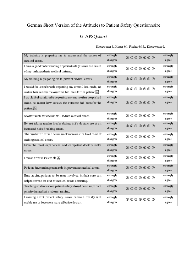 (PDF) Validation of a German short version of the Attitudes towards ...
