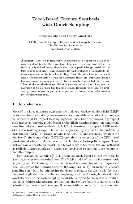 (PDF) Texel-Based Synthesis via Bunch Sampling