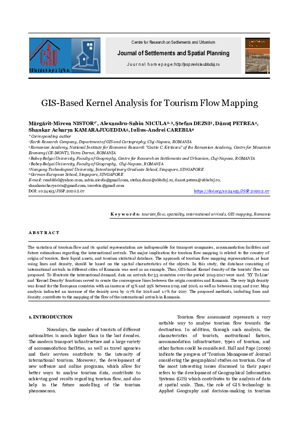GIS-Based Kernel Analysis for Tourism Flow Mapping