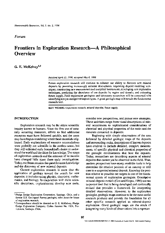 (PDF) Frontiers in exploration research—A philosophical overview