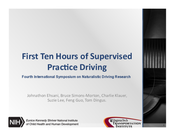 (PDF) Naturalistic Assessment of the First 10 Hours of Driving: The Supervised Practice