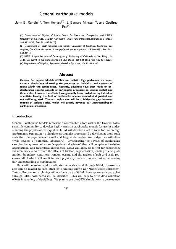(PDF) General earthquake models