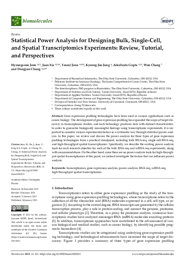(PDF) Statistical Power Analysis for Designing Bulk, Single-Cell, and ...