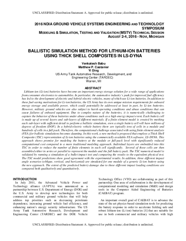(PDF) Ballistic Simulation Method for Lithium Ion Batteries (BASIMLIB ...