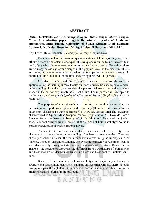 (PDF) Hero's archetype in Spider-Man/Deadpool Marvel graphic novel