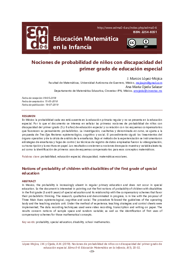(PDF) Nociones de probabilidad de niños con discapacidad del primer ...