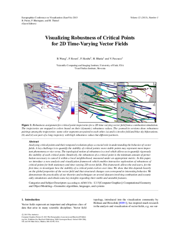 (PDF) Robustness Visualization of Critical Points in 2D Vector Fields