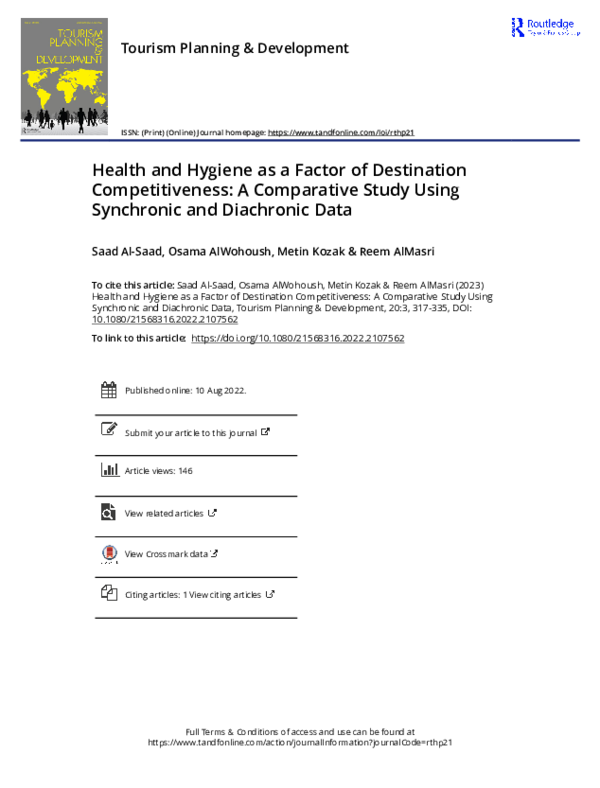 (PDF) Health and Hygiene as a Factor of Destination Competitiveness: A ...