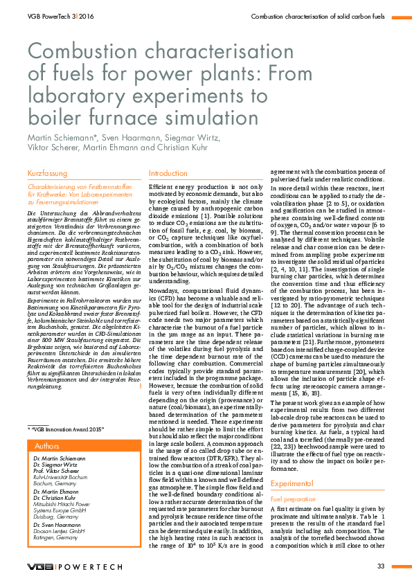 (PDF) Combustion characterisation of fuels for power plants: From ...