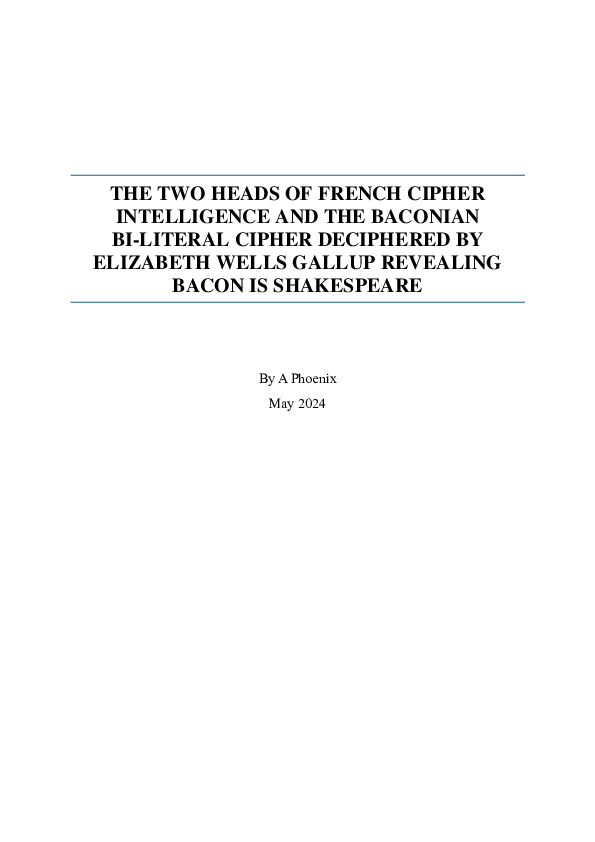 (PDF) The Two Heads of French Cipher Intelligence and the Baconian Bi ...