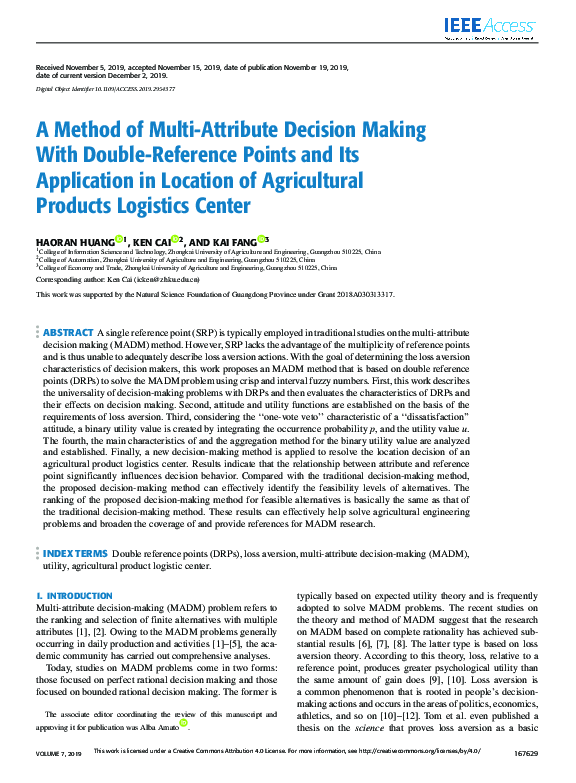 (PDF) A Method of Multi-Attribute Decision Making With Double-Reference Points and its ...