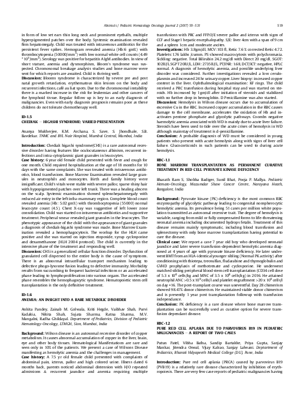 (PDF) Anemia: An insight into a rare metabolic disorder