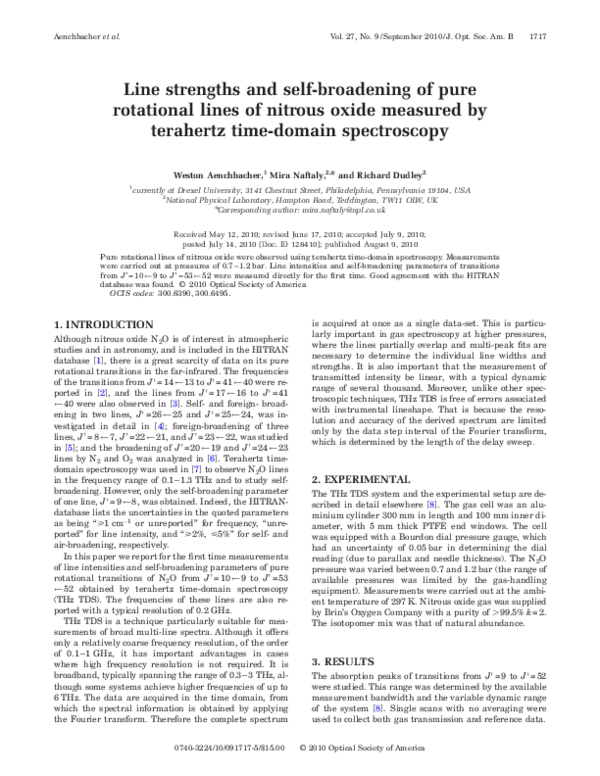 (PDF) Line strengths and self-broadening of pure rotational lines of ...