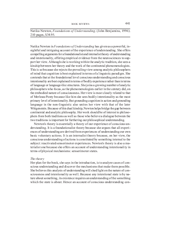 (PDF) Foundations of Understanding