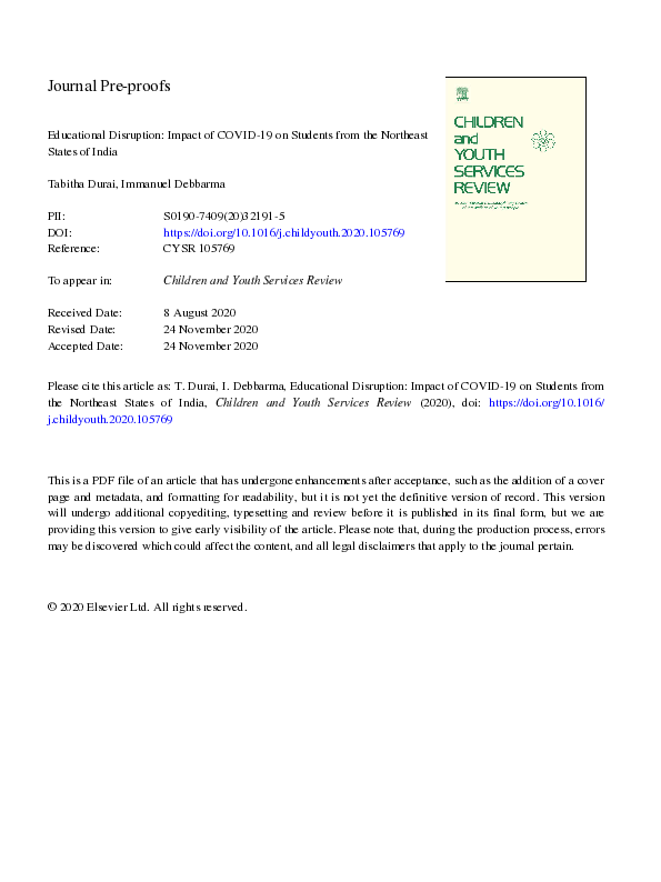 (PDF) Educational disruption: Impact of COVID-19 on students from the ...