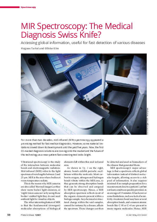 (PDF) MIR Spectroscopy: The Medical Diagnosis Swiss Knife?