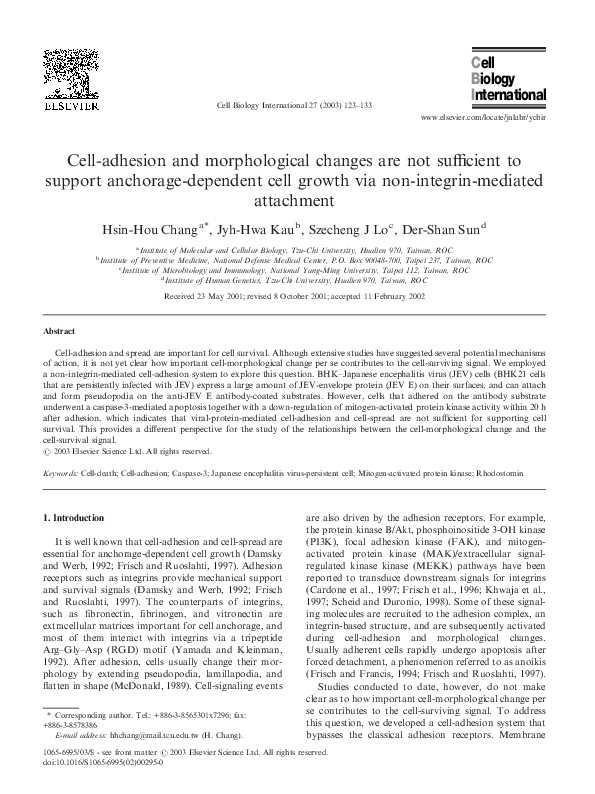 (PDF) Cell‐adhesion and morphological changes are not sufficient to ...