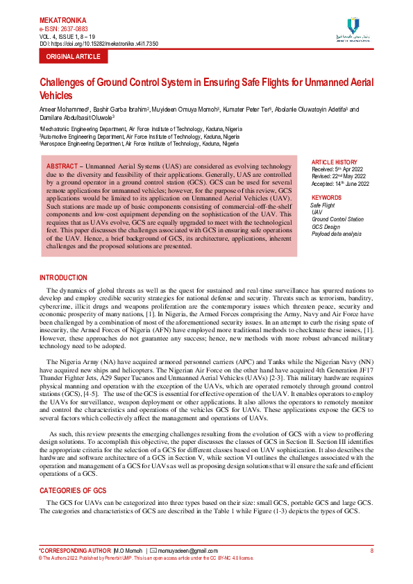 (PDF) Challenges of Ground Control System in Ensuring Safe Flights for ...