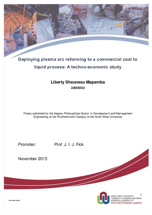 (PDF) Deploying plasma arc reforming to a commercial coal to liquid ...