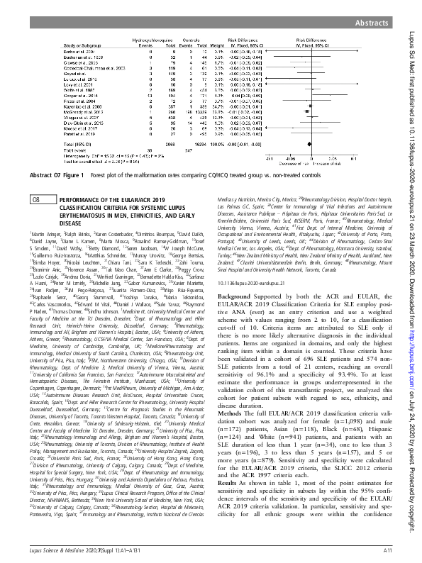 (PDF) O8 Performance of the EULAR/ACR 2019 classification criteria for ...