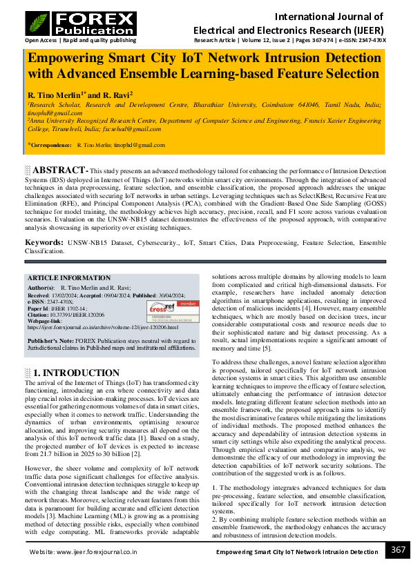 (PDF) Empowering Smart City IoT Network Intrusion Detection with Advanced Ensemble Learning ...