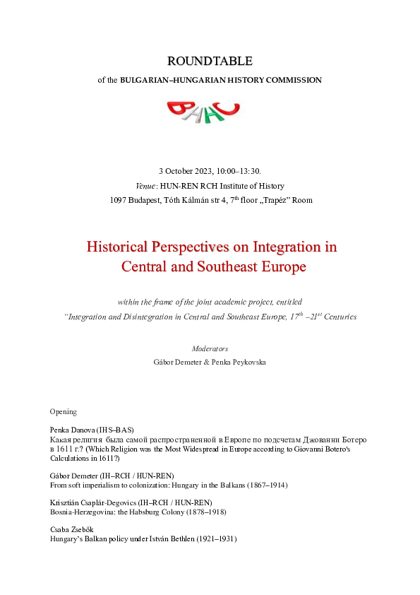 (PDF) Program Roundtable Historical Perspectives on Integration in ...