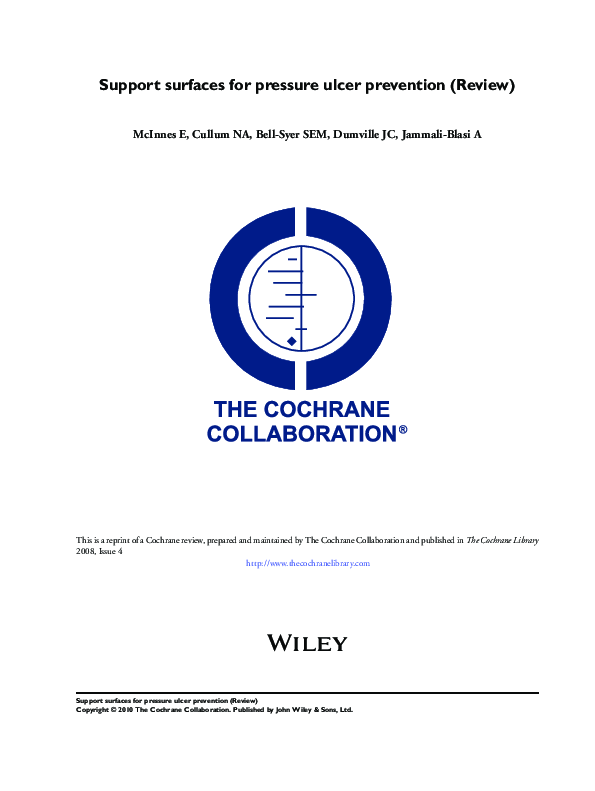 (PDF) Support surfaces for pressure ulcer prevention