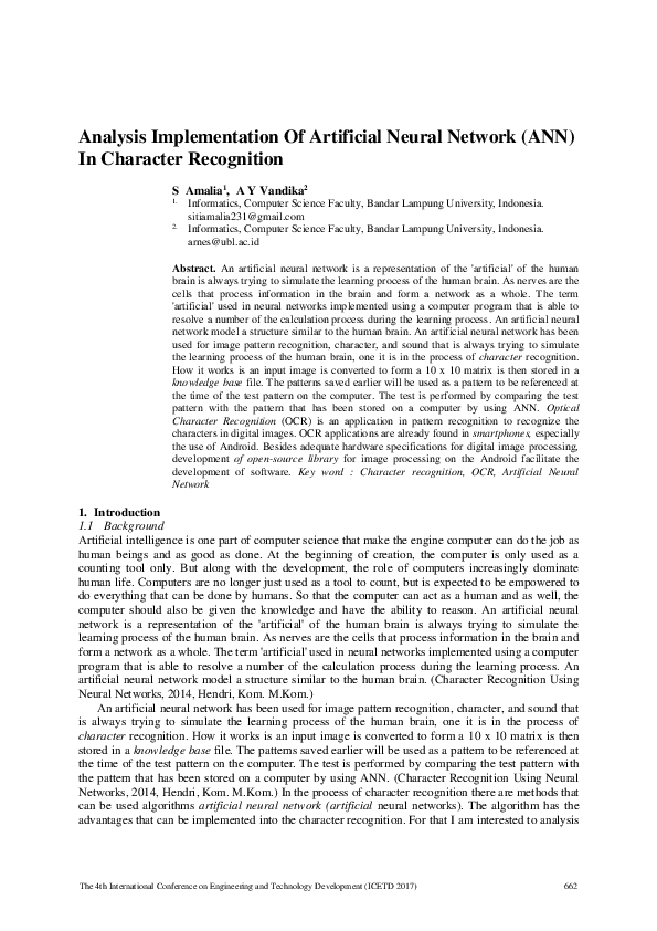 Pdf Analysis Implementation Of Artificial Neural Network Ann In