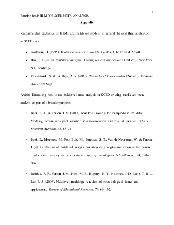 (PDF) supplemental – Supplemental material for Meta-Analysis of Single-Case Research via ...