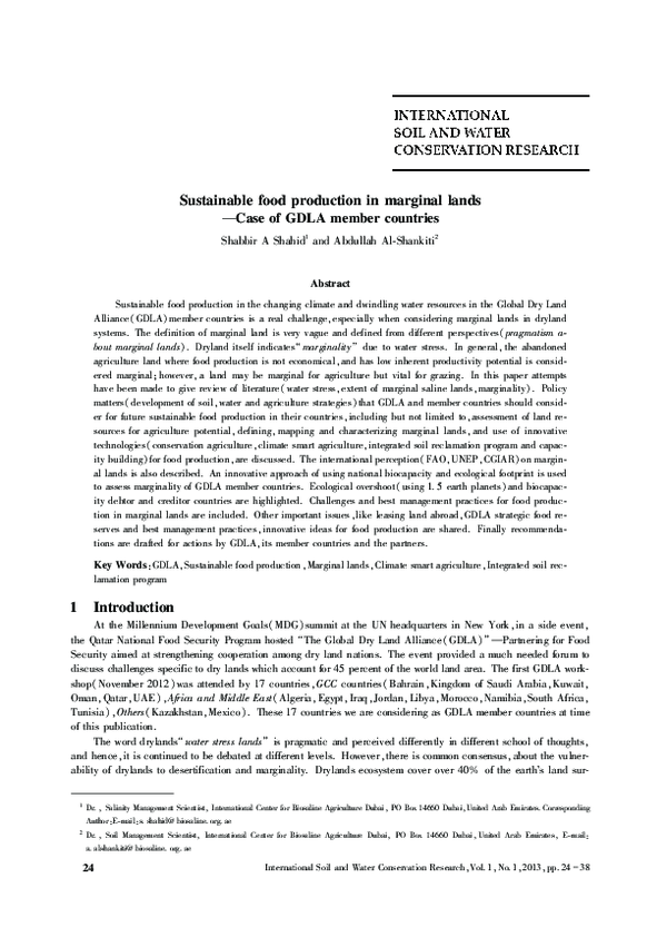 (PDF) Sustainable food production in marginal lands—Case of GDLA member ...