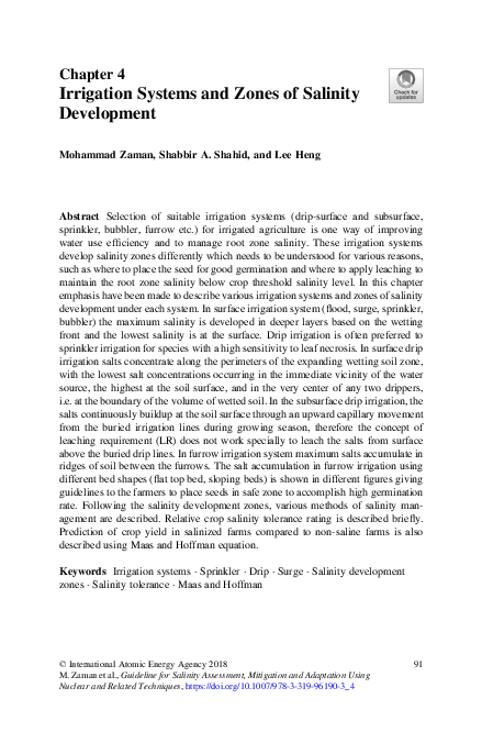 (PDF) Irrigation Systems and Zones of Salinity Development