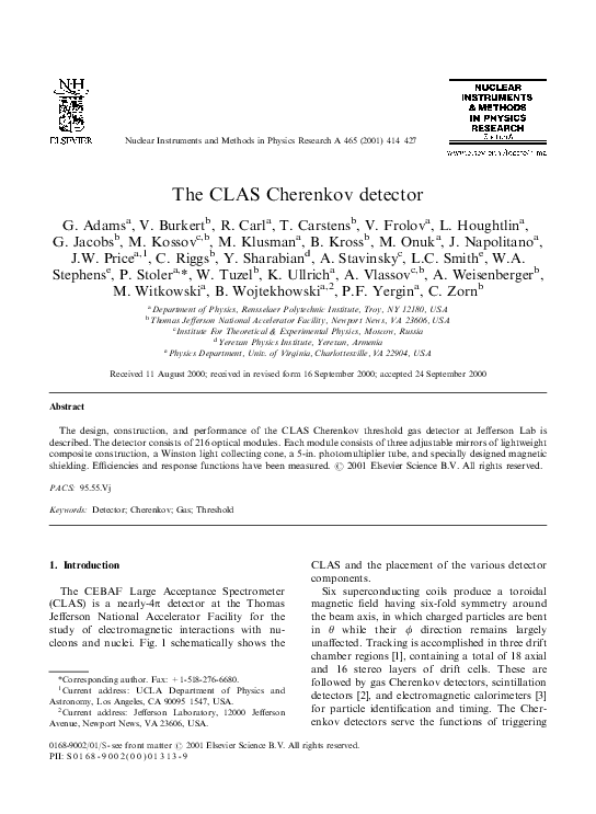 (PDF) The CLAS Cherenkov detector