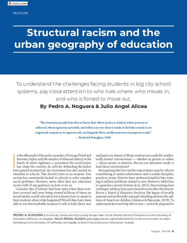 (PDF) Structural racism and the urban geography of education