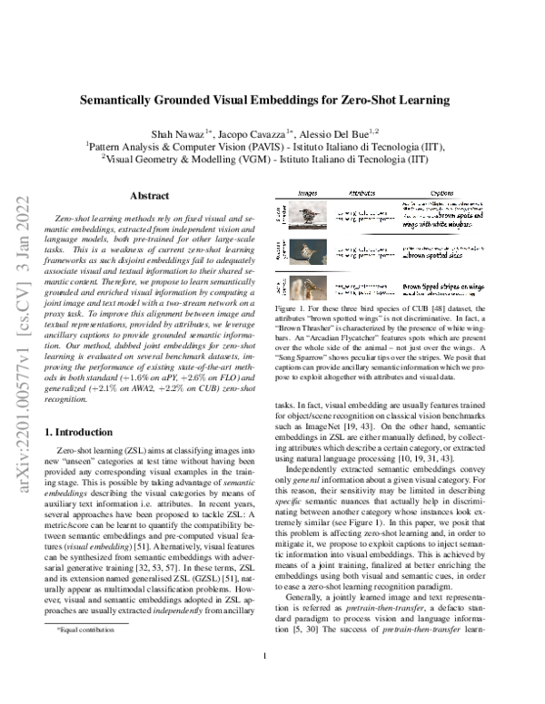 (PDF) Semantically Grounded Visual Embeddings for Zero-Shot Learning | Shah Nawaz - Academia.edu